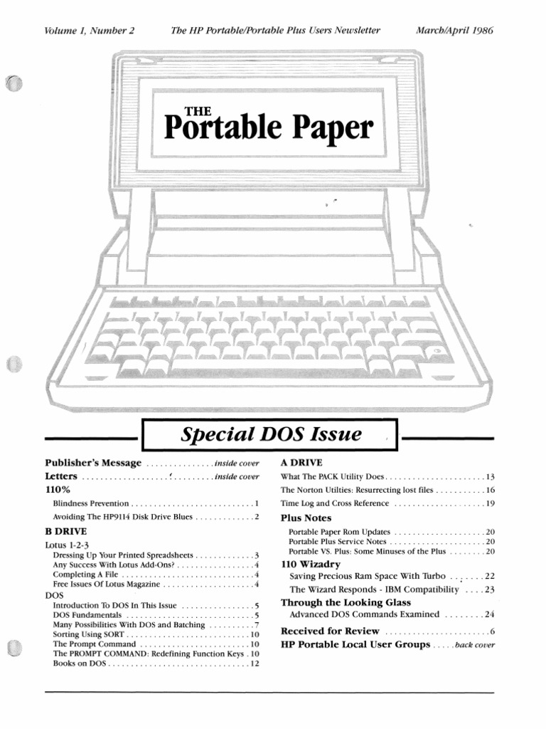 The Portable Paper | PDF | Computer File | Dos