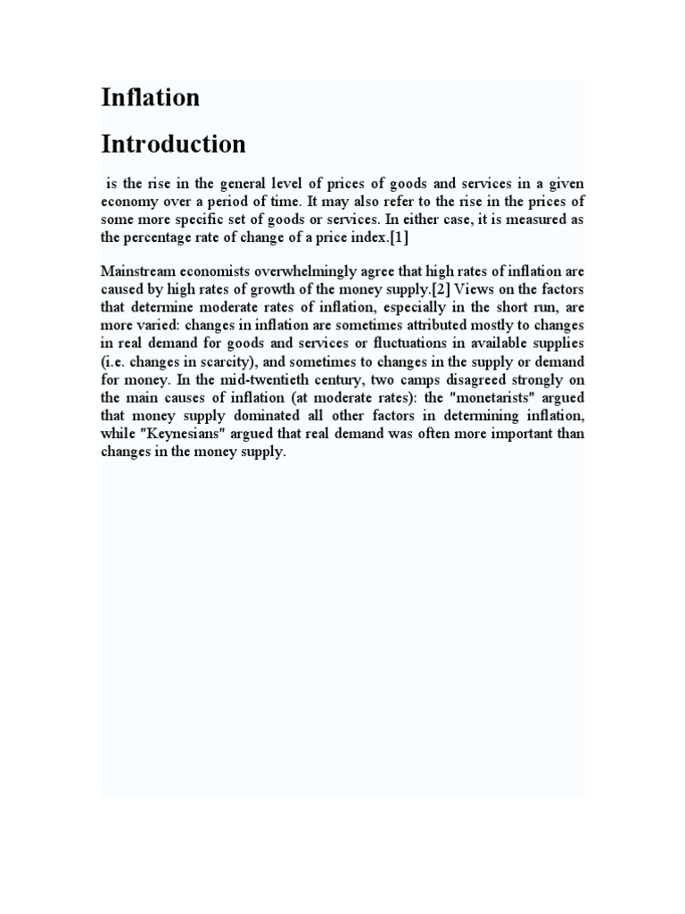 Assignment On Inflation Pdf Inflation Index Economics