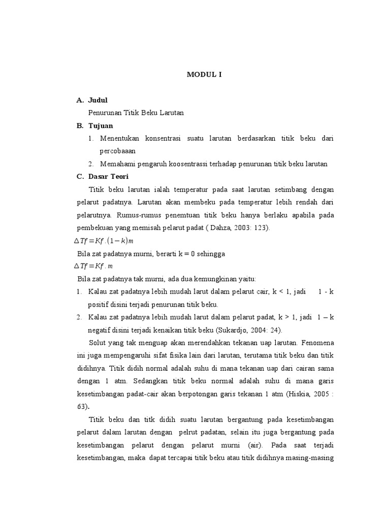 Modul I: TF KF - (1 K) M | PDF