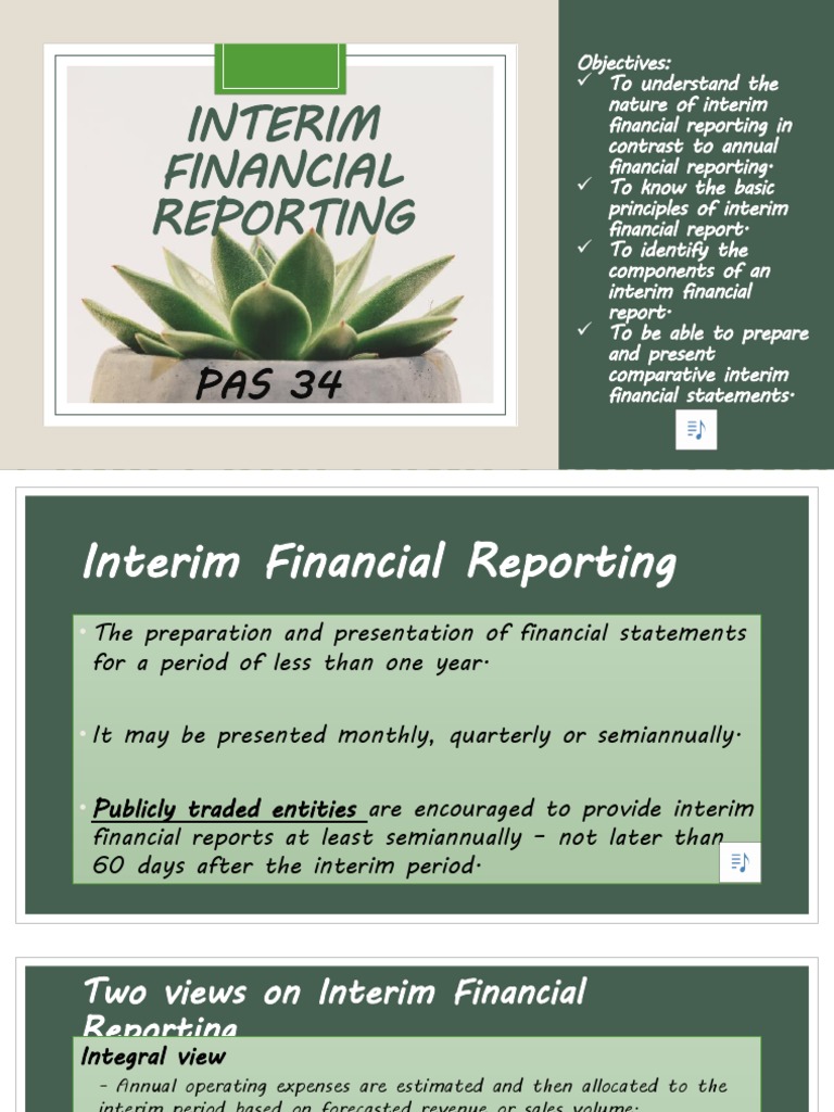 Interim Financial Reporting Overview | PDF | Financial Statement | Expense