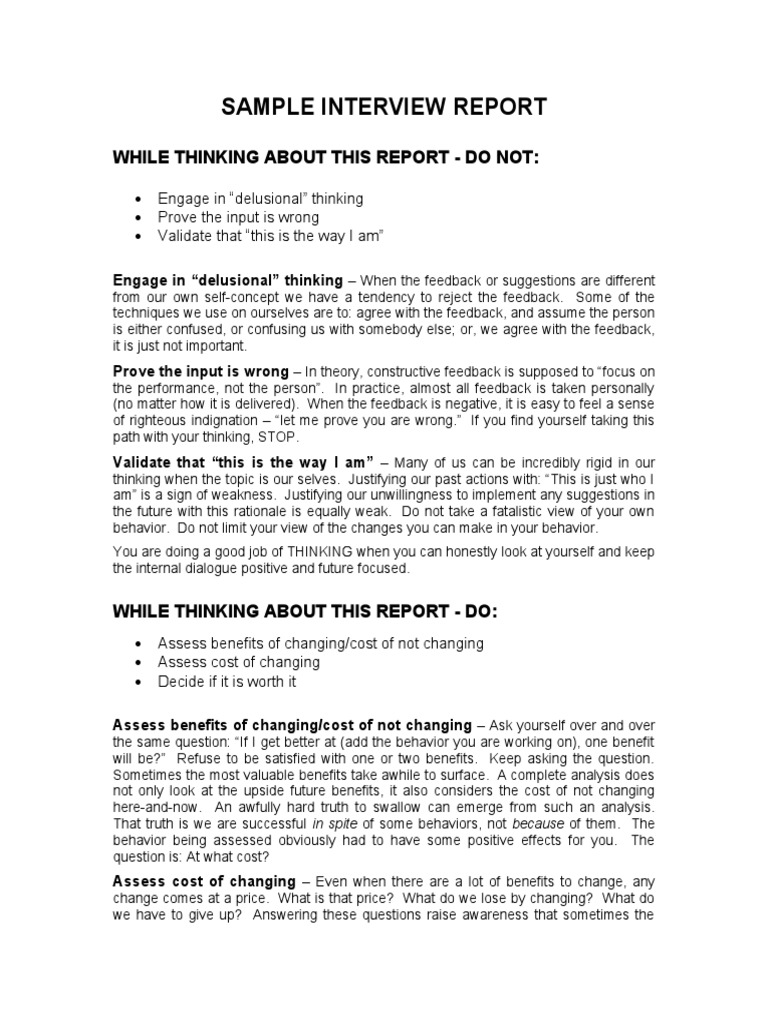 Example of A 360 Interview Report | PDF | Feedback | Communication