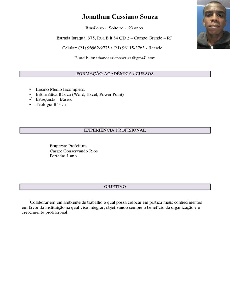 Currículo Jonathan | PDF