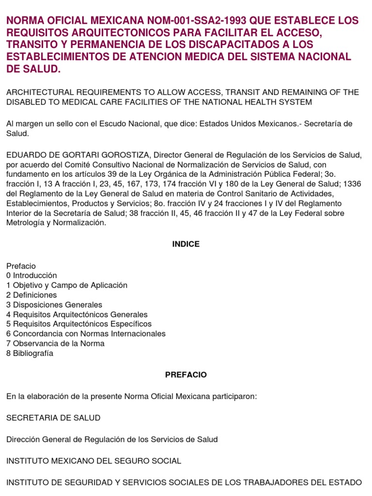 Norma NOM-001-SSA2-1993 | PDF