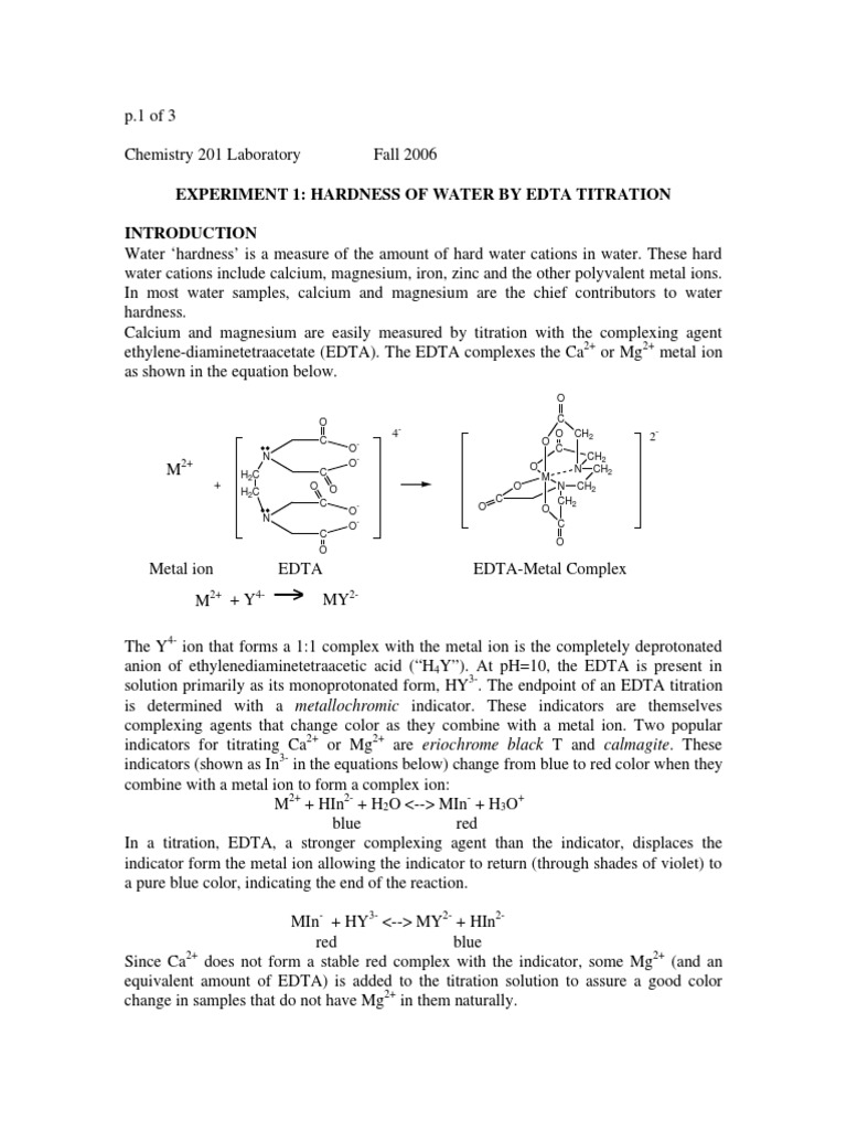 Calcium Experiment | PDF | Chemistry | Titration