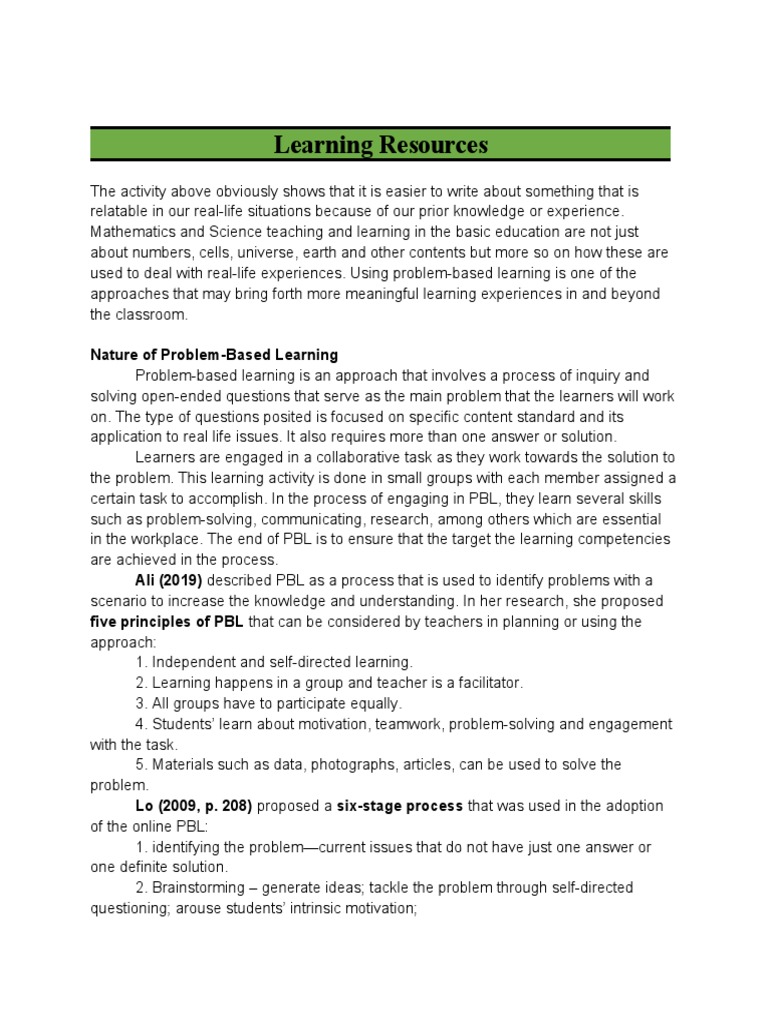 Week 5 Learning Resources | PDF | Learning | Science
