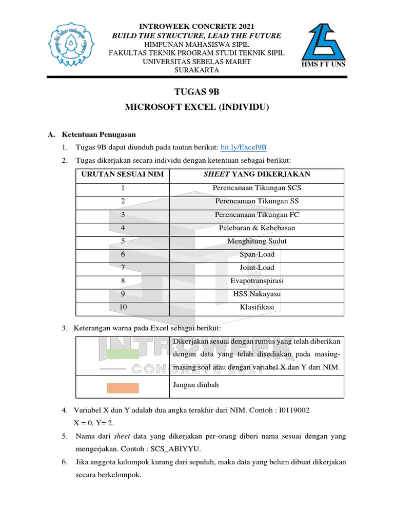 Tor Tugas 9b Microsoft Excel (Individu) | PDF