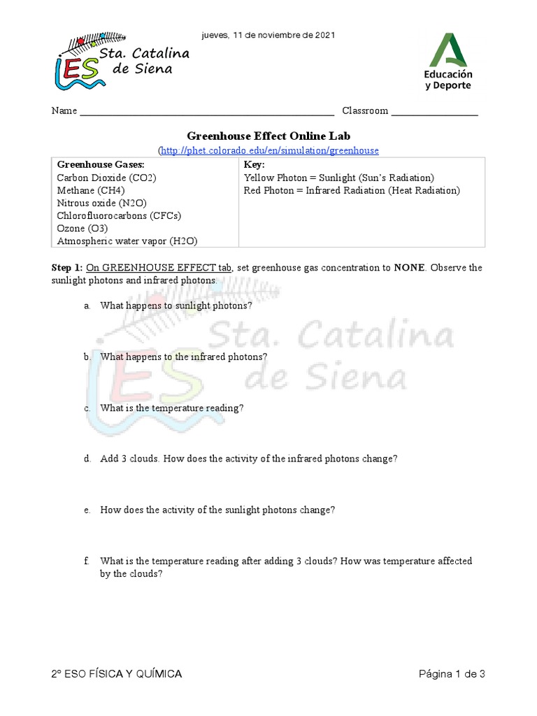 Greenhouse Effect Lab Activity Guide | PDF | Greenhouse Effect ...