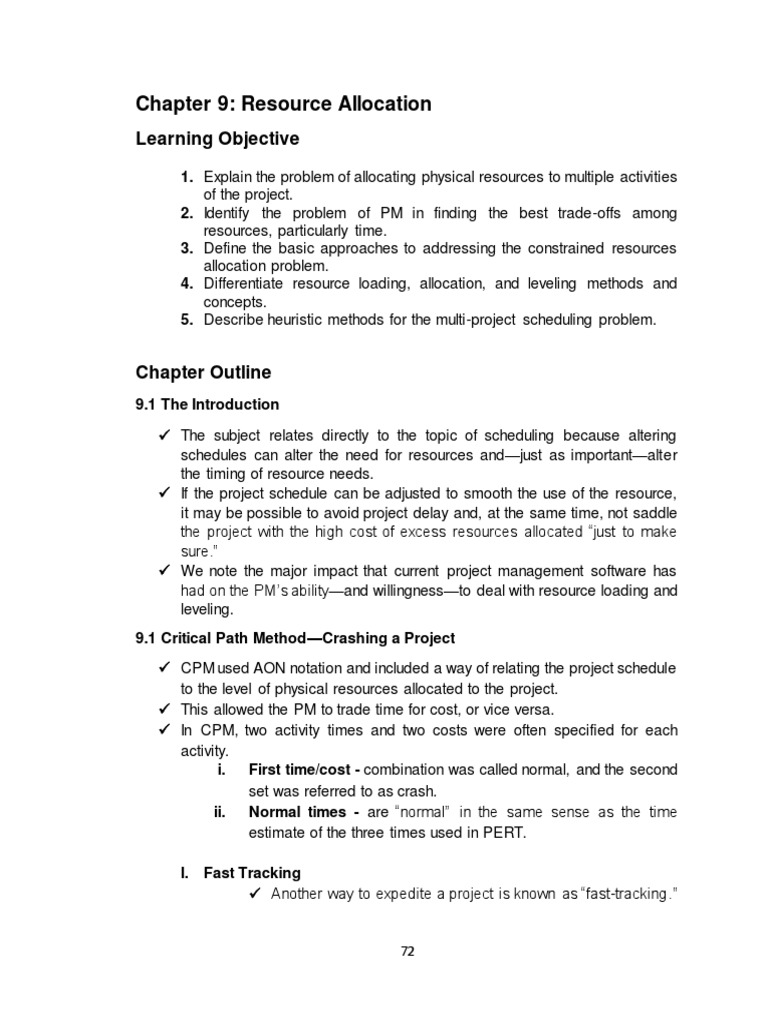 Chapter 9: Resource Allocation: Learning Objective | PDF | Mathematical Optimization ...