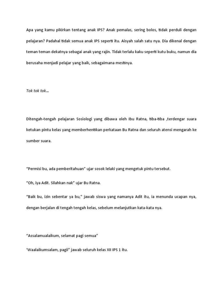 Cerpen Ipa Vs Ips | PDF