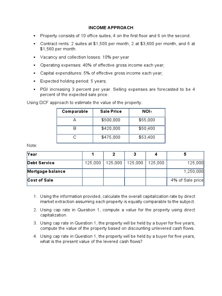 Exercise - Income Approach | PDF