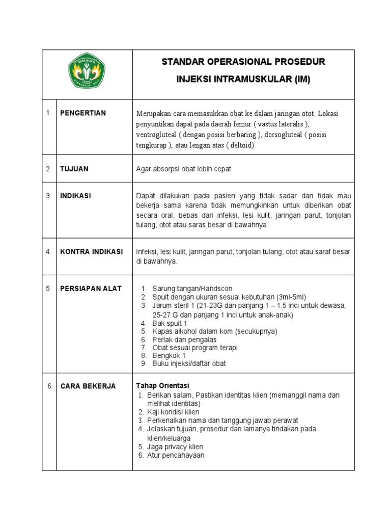 SOP Intramuskular | PDF | Pengembangan Diri | Sains & Matematika