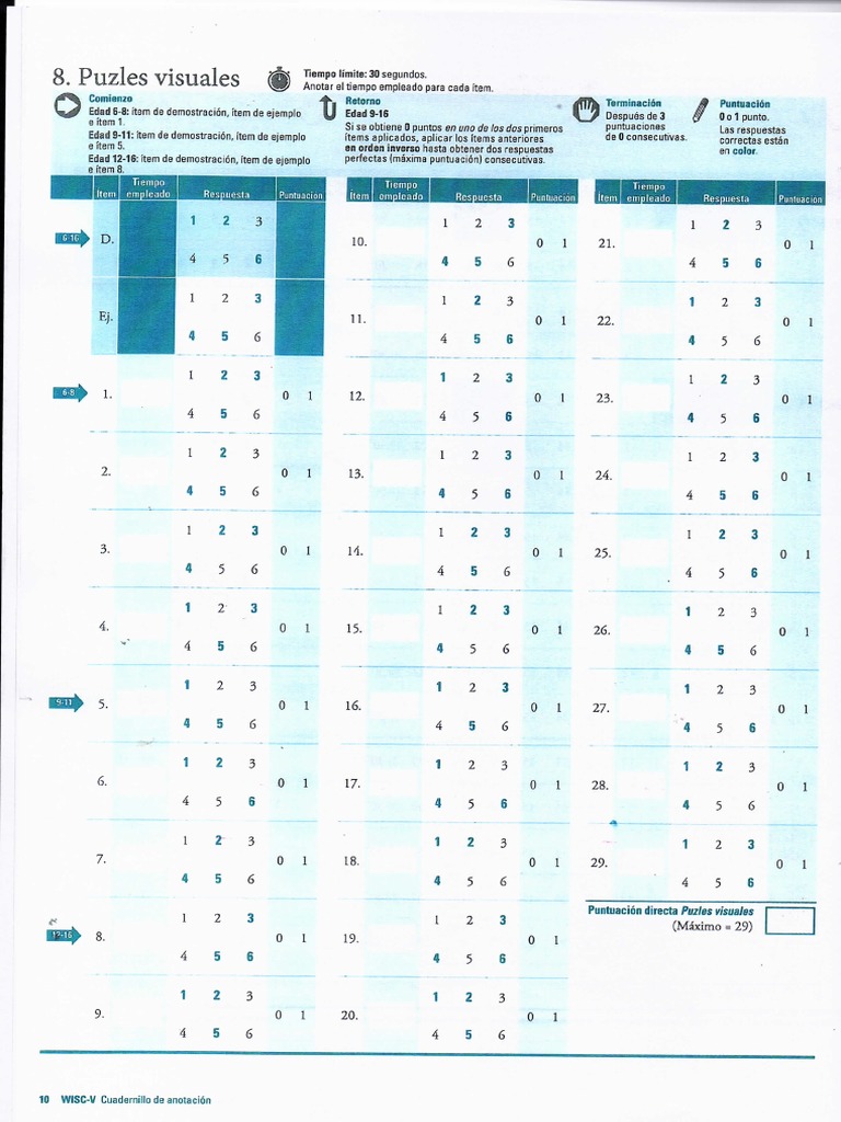 Puzles Visuales Wisc V | PDF