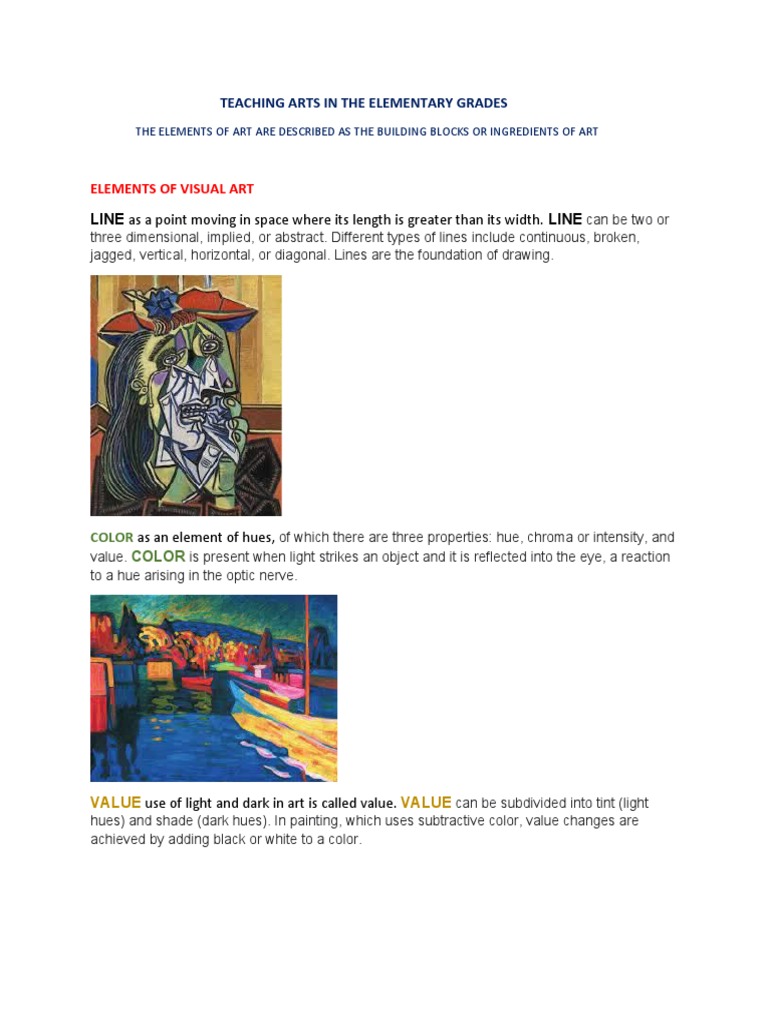 Performance Task ELEMENTS of ART | PDF