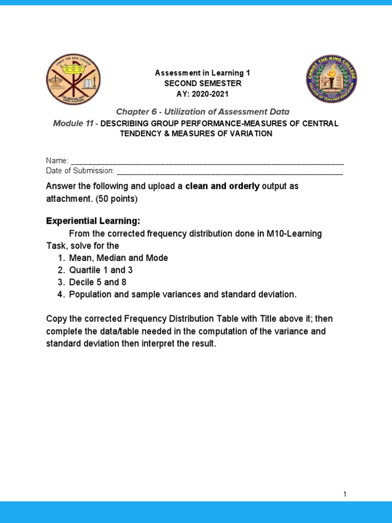 Measures of Central Tendency & Variation | PDF | Teaching Methods ...