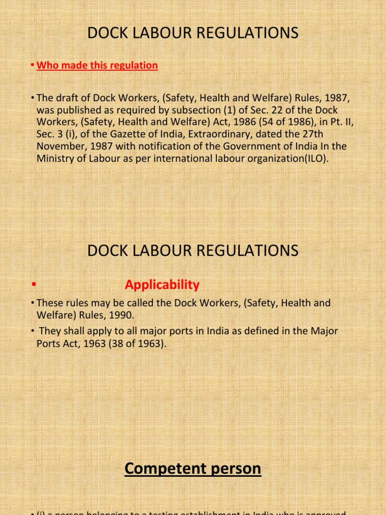Dock Labour Regulations: - Who Made This Regulation | PDF ...