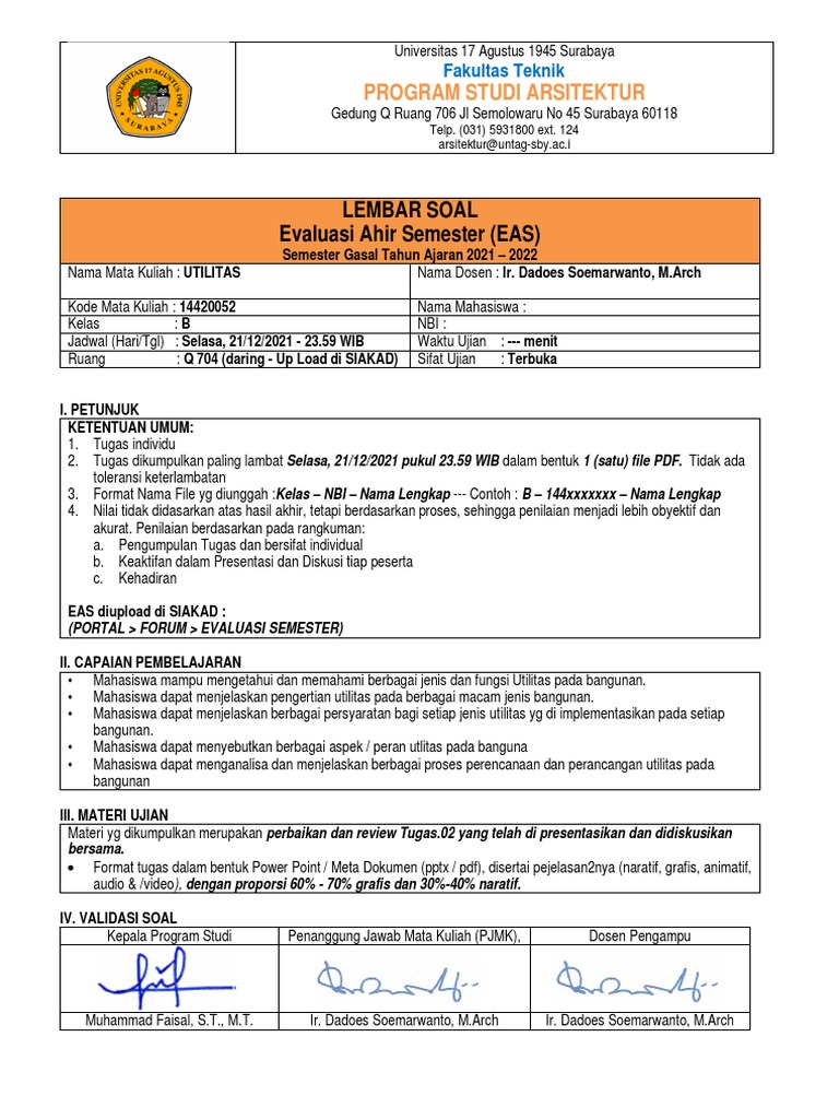 2021-Gasal - 14420052 Utilitas - Kelas B - Soal EAS | PDF
