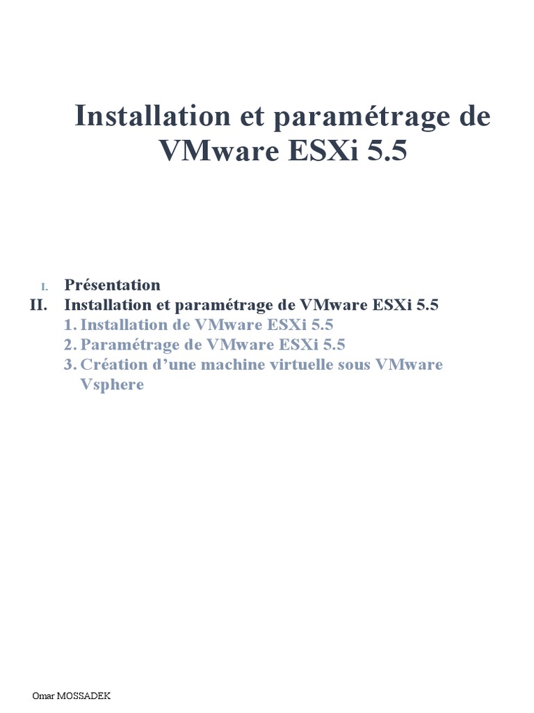 TP - Installation VMware ESXi 5.5 | PDF | VMware | Serveur (Informatique)