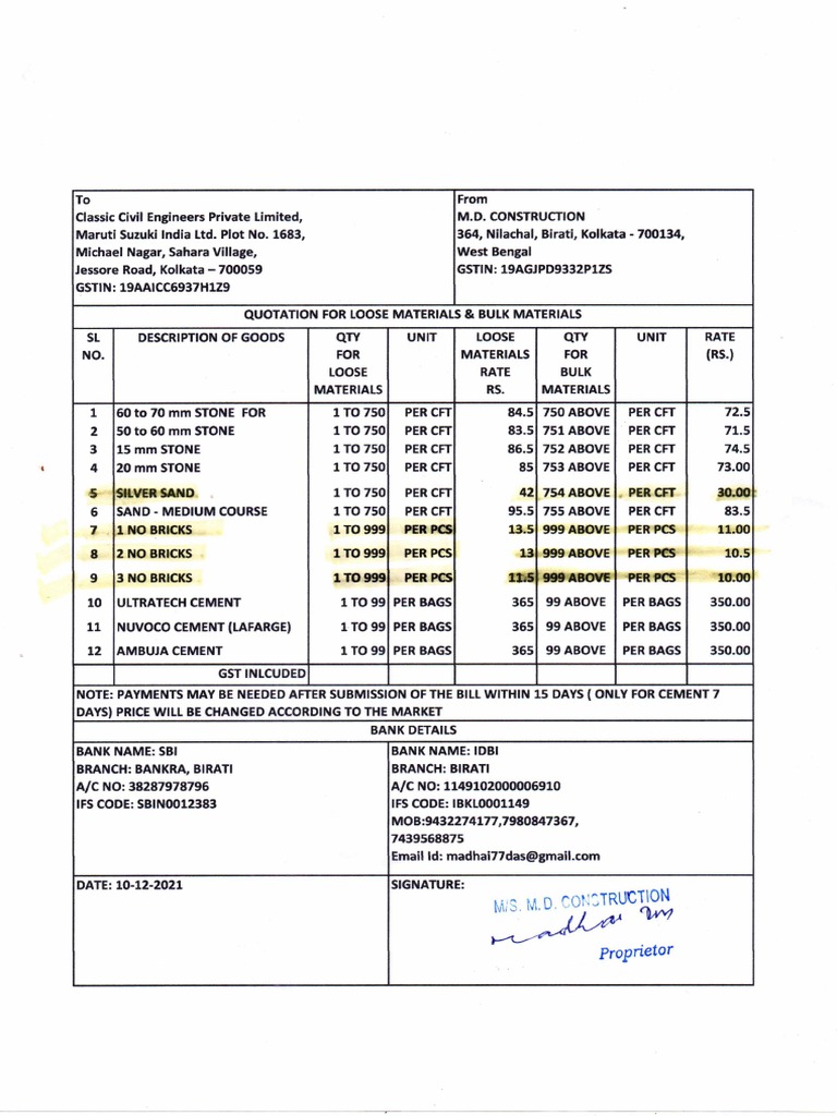 Bricks Quotation | PDF