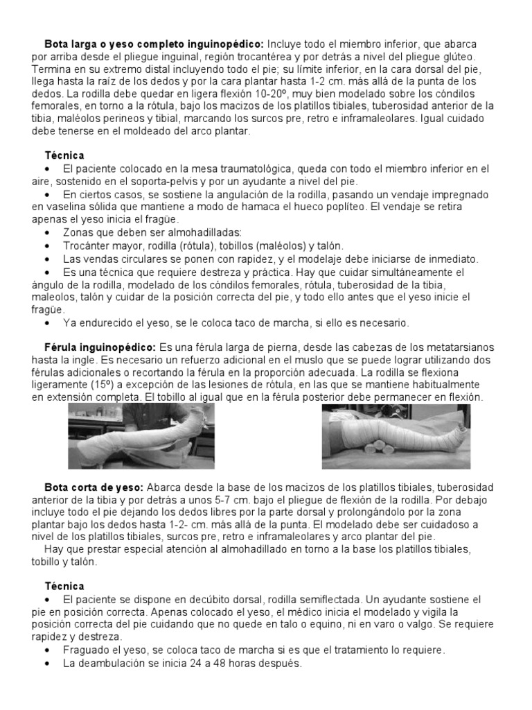 Bota larga y férula inguinopédica | PDF | Rodilla | Pie