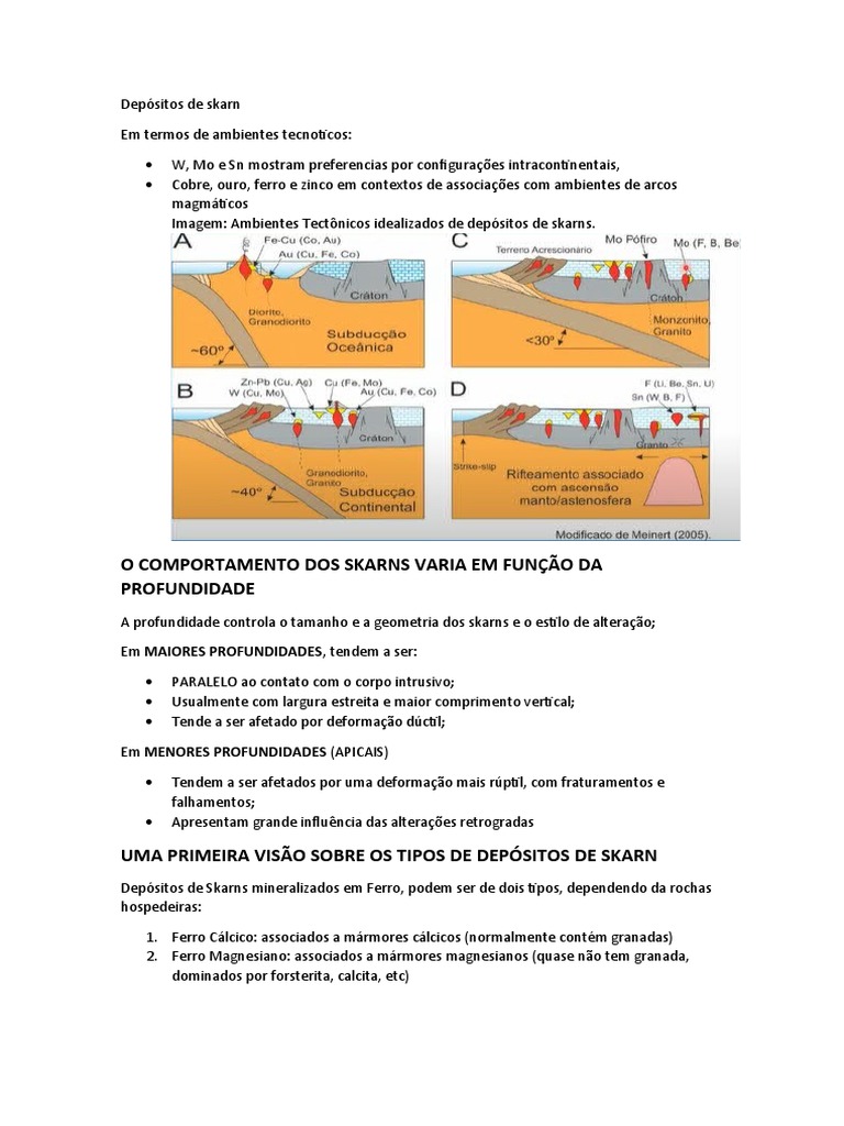Características dos Depósitos de Skarn | PDF | Ferro | Minerais