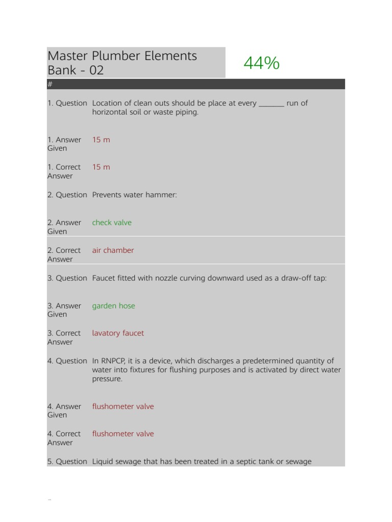 Master Plumber Reviewer 2 | PDF | Plumbing | Pipe (Fluid Conveyance)