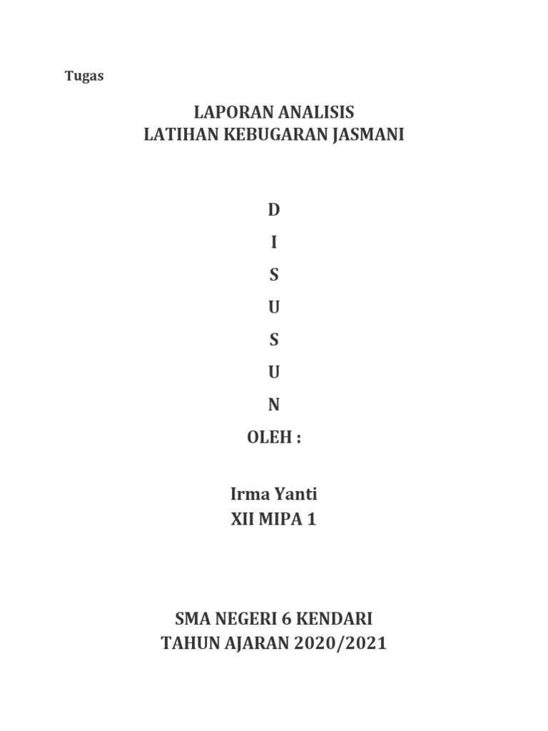 Laporan Analisis Kebugaran | PDF