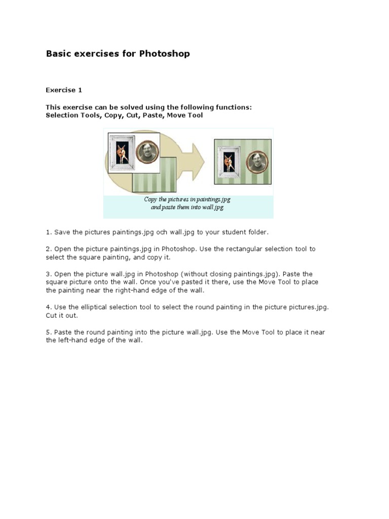 Basic Exercises For Photoshop | PDF | Adobe Photoshop | Vision