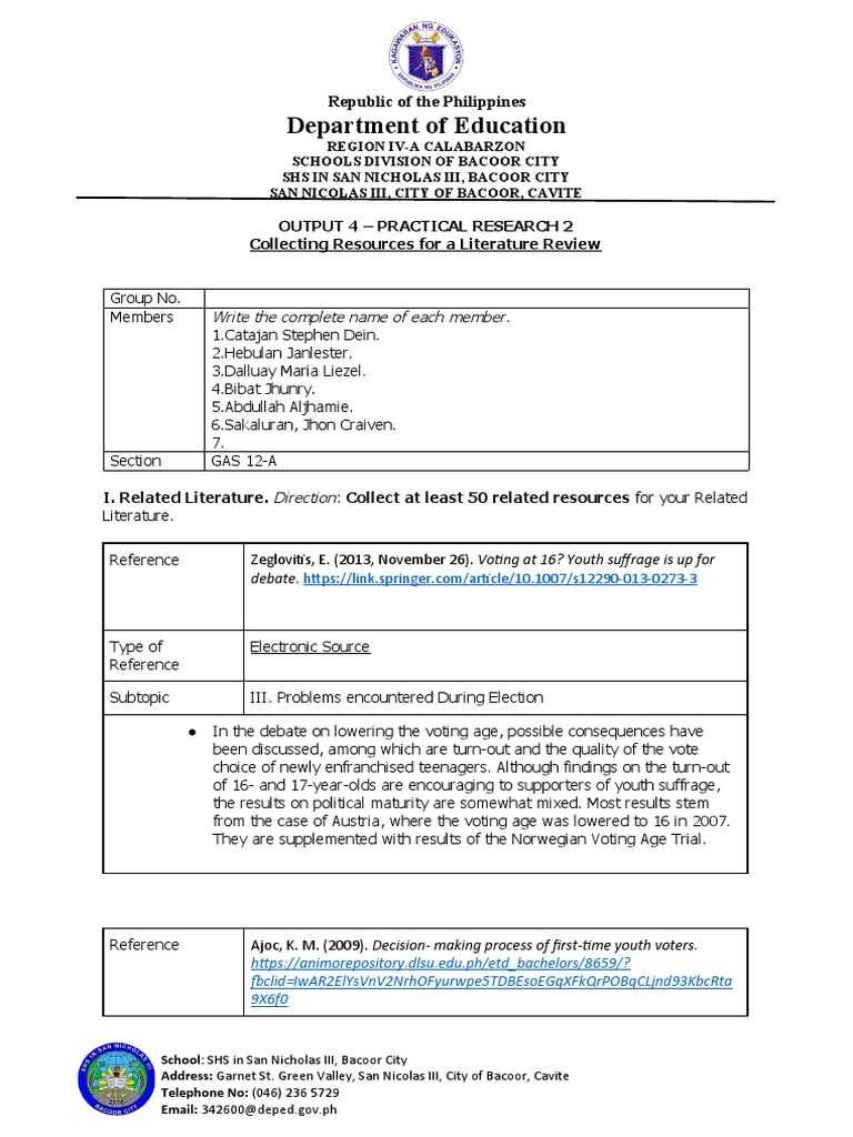 Output 4 Practical Research 2 2 | PDF | Voting | Elections