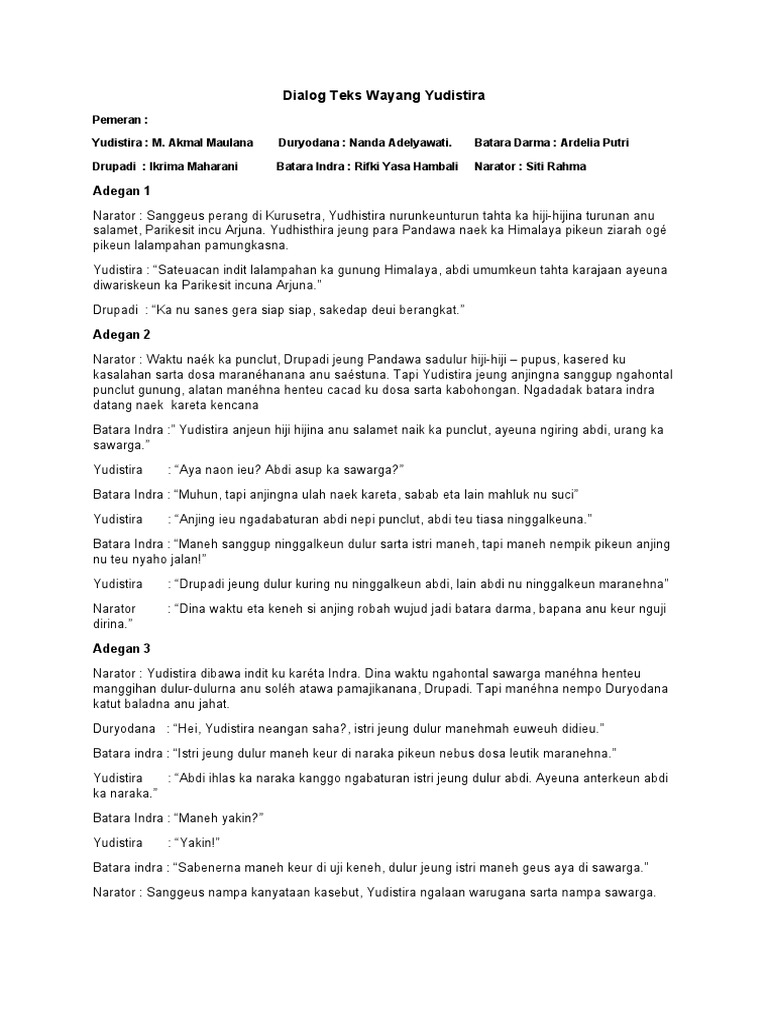 Dialog Teks Wayang | PDF