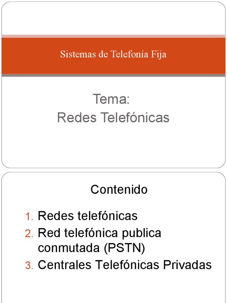 3 - Redes Telefonicas | PDF | Red Telefónica Conmutada | Central telefónica