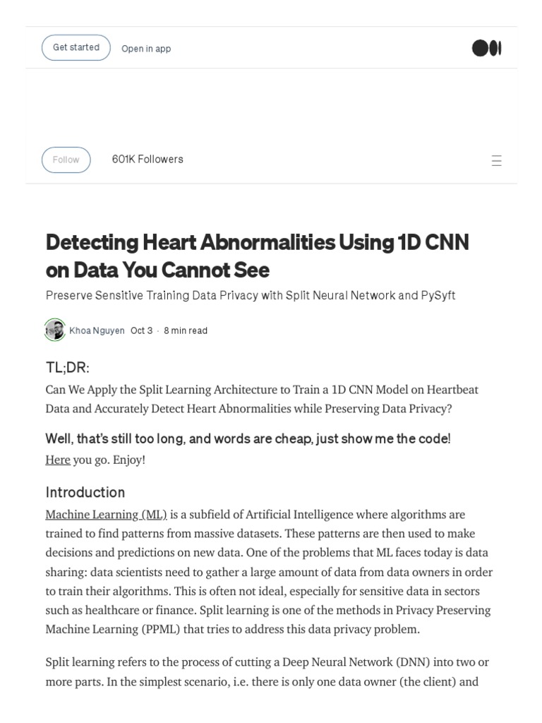 Detecting Heart Abnormalities Using 1D CNN On Data You Cannot See | PDF | Deep Learning ...