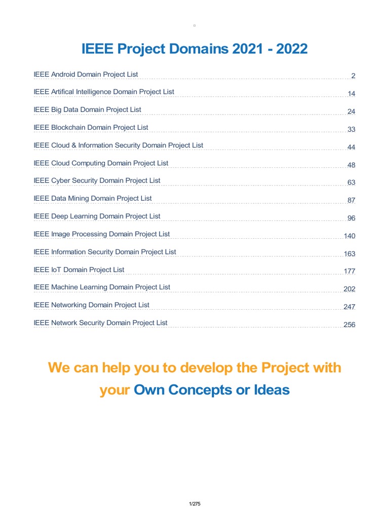 IEEE Project Titles 2021 V2 | PDF | Android (Operating System) | Artificial Intelligence