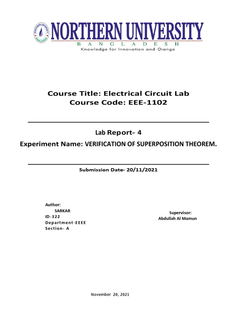 Verification of Superposition Theorem. | PDF | Electrical Network | Force