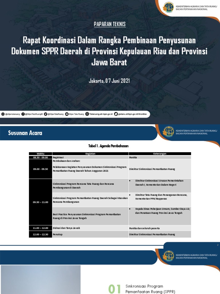 Paparan Teknis Rakor SPPR Wil. 1 Dan 2 762021 Rev | PDF
