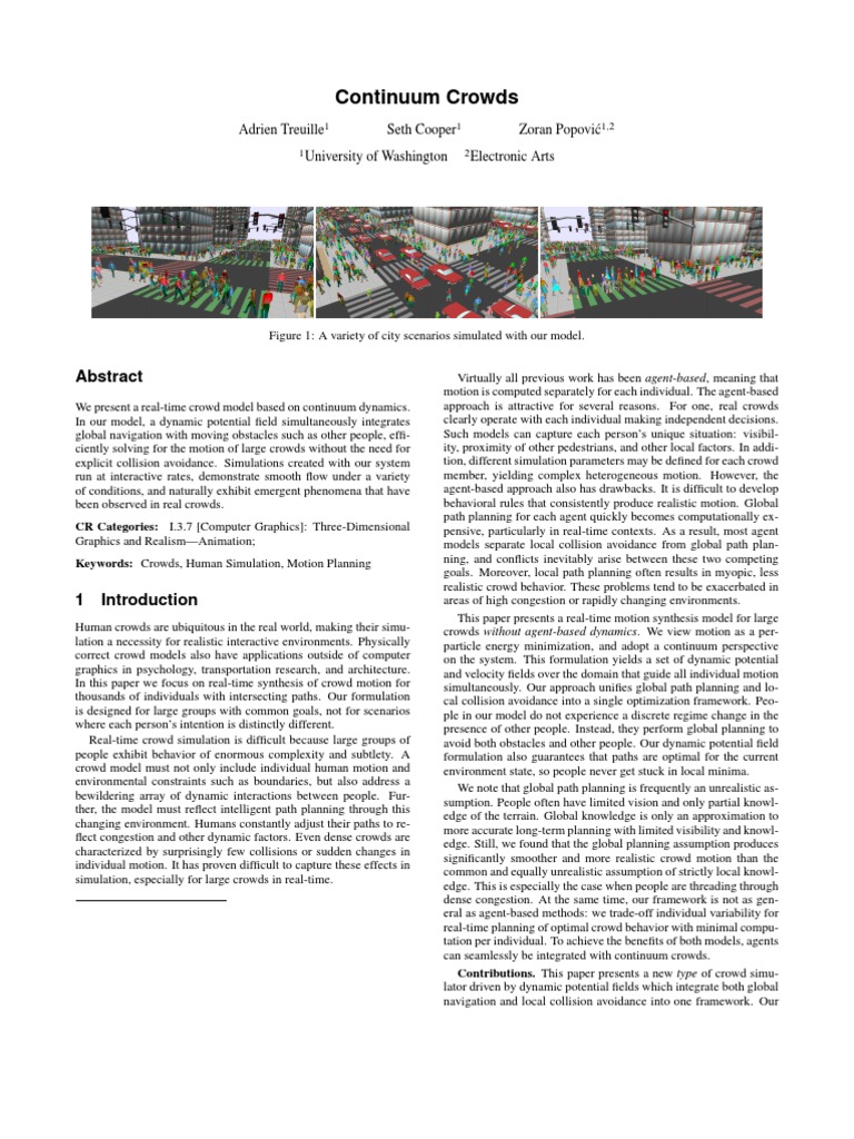 Continuum Crowds | PDF | Agent Based Model | Simulation