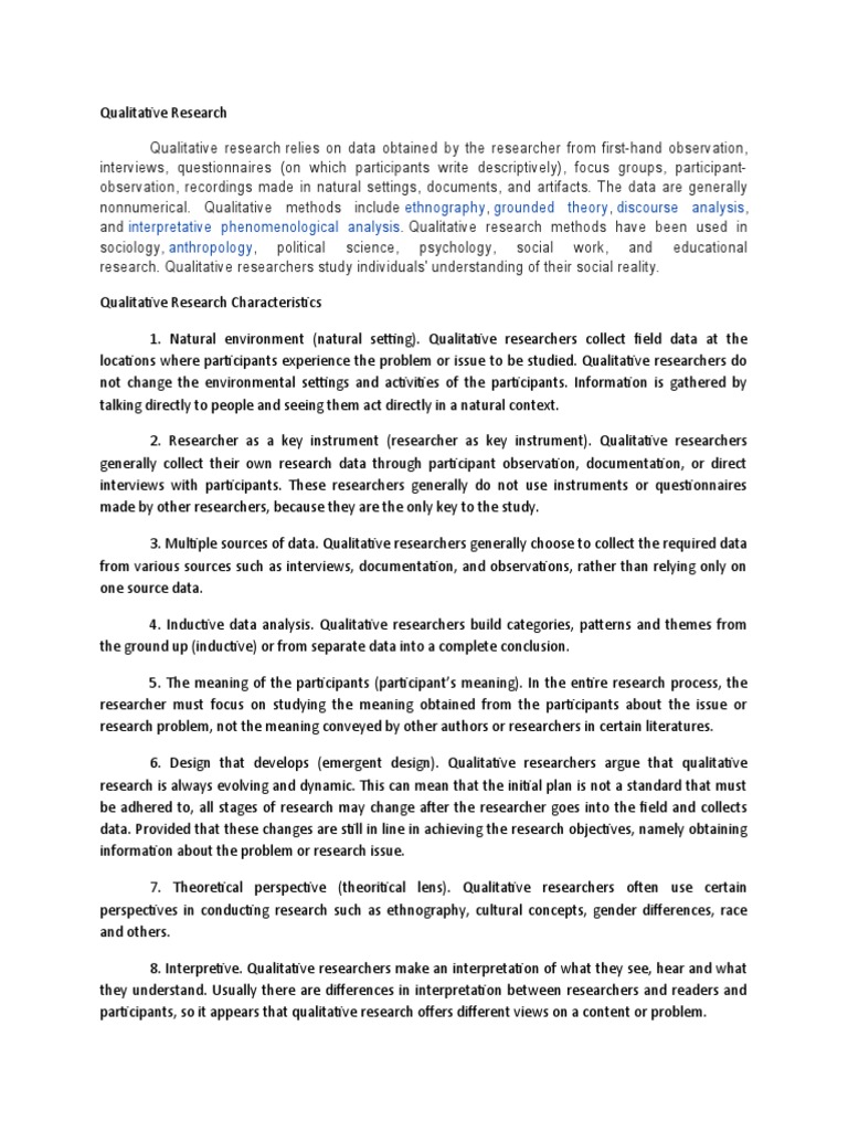 Ethnography Grounded Theory Discourse Analysis Interpretative ...