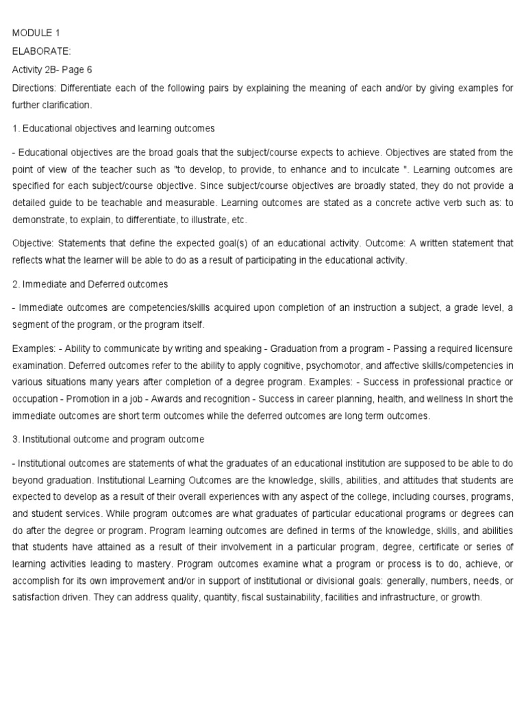 Module Activities | PDF | Educational Assessment | Test (Assessment)