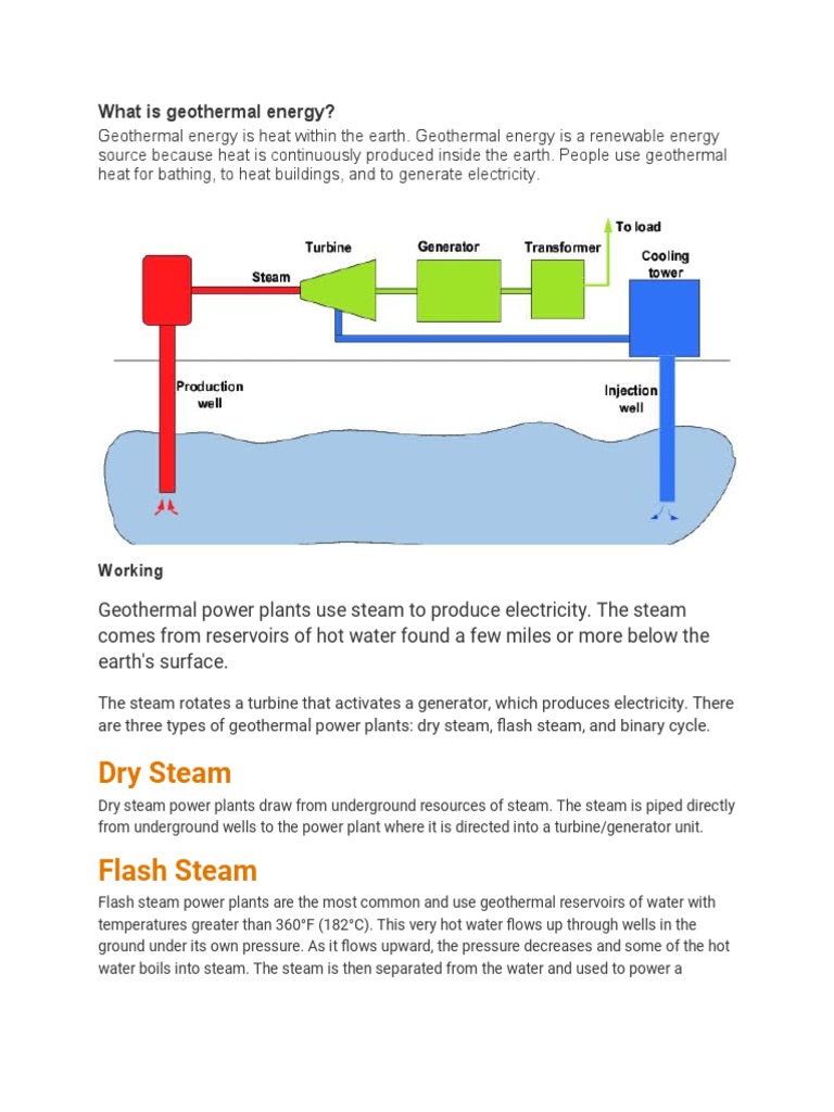 Dry Steam Flash Steam: What Is Geothermal Energy? | PDF | Steam | Water