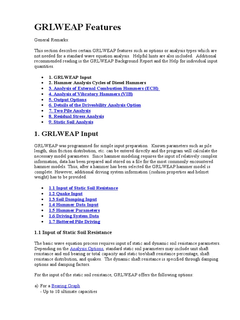 GRLWEAP Features - англ | Download Free PDF | Young's Modulus | Diesel ...