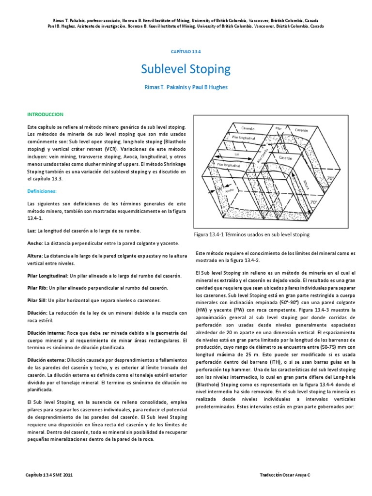 Sublevel Stoping 1 | PDF | Minería | Columbia Británica