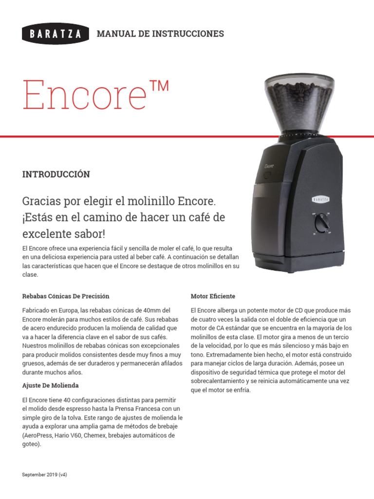 Manual Encore ES | PDF | café | Molino (molienda)