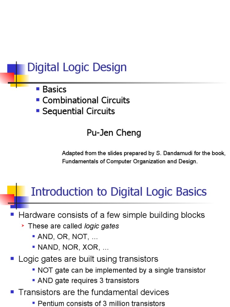 Digital Logic Design: Basics Combinational Circuits Sequential Circuits Pu-Jen Cheng | PDF ...