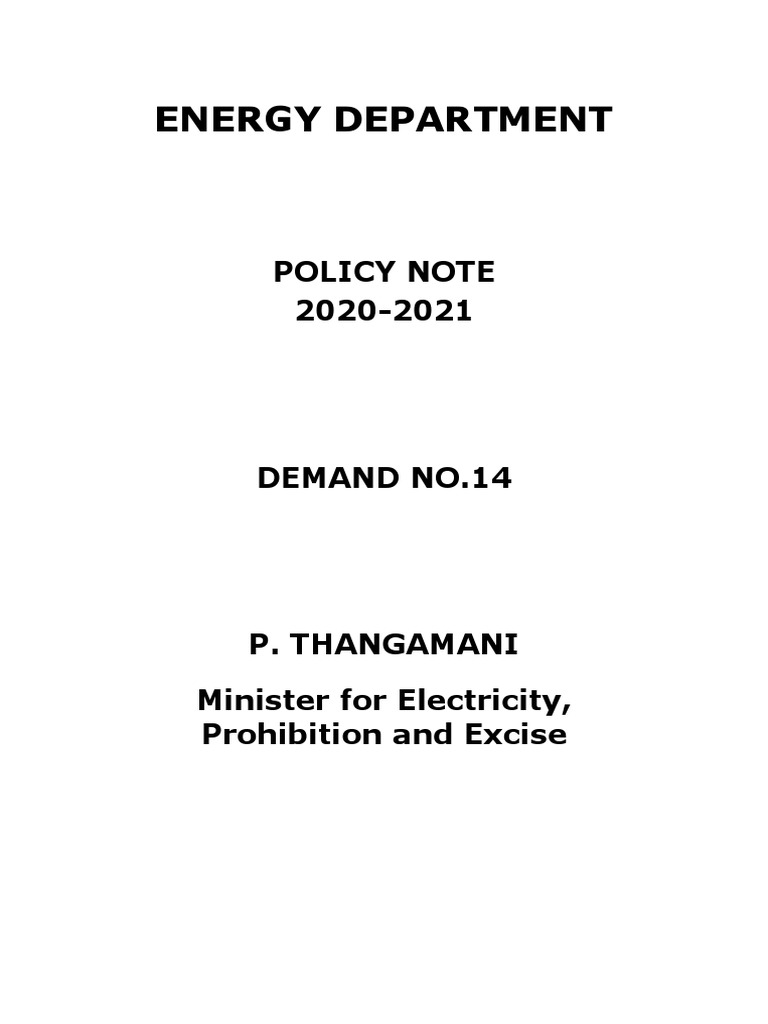 2020 Energy Department Policy Notes | PDF | Renewable Energy | Solar Power