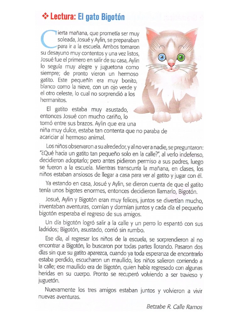 Lectura El Gato Bigoton | PDF