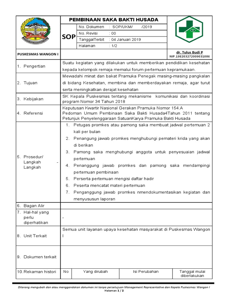 SOP 24 B Pembinaan SBH | PDF