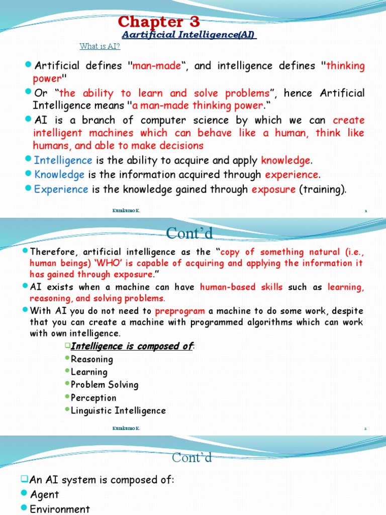 Chapter 3 - Artificial Intelligence | PDF | Intelligence (AI ...