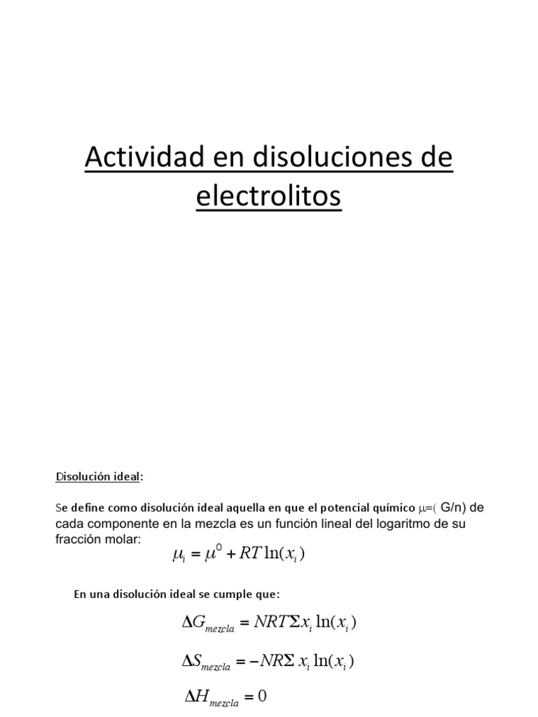 Unidad-7-Actividad en Disoluciones de Electrolitos | PDF | Física | Física Aplicada e ...