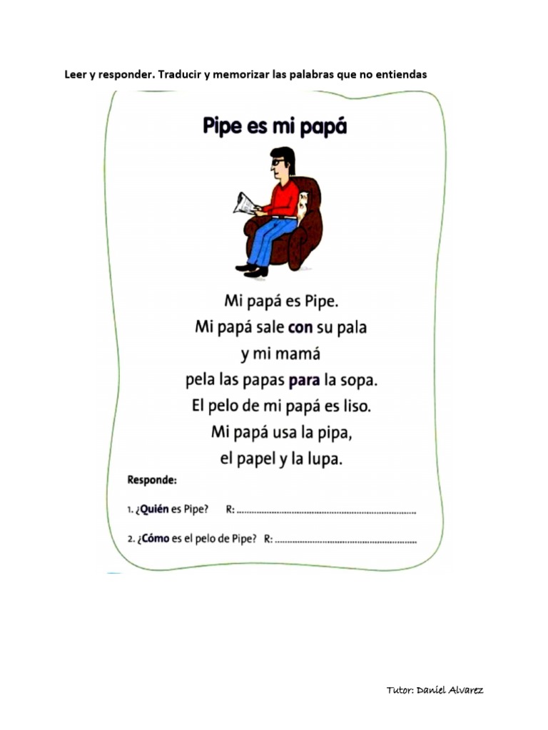 6 - Leer y Responder en Español para Primaria | PDF