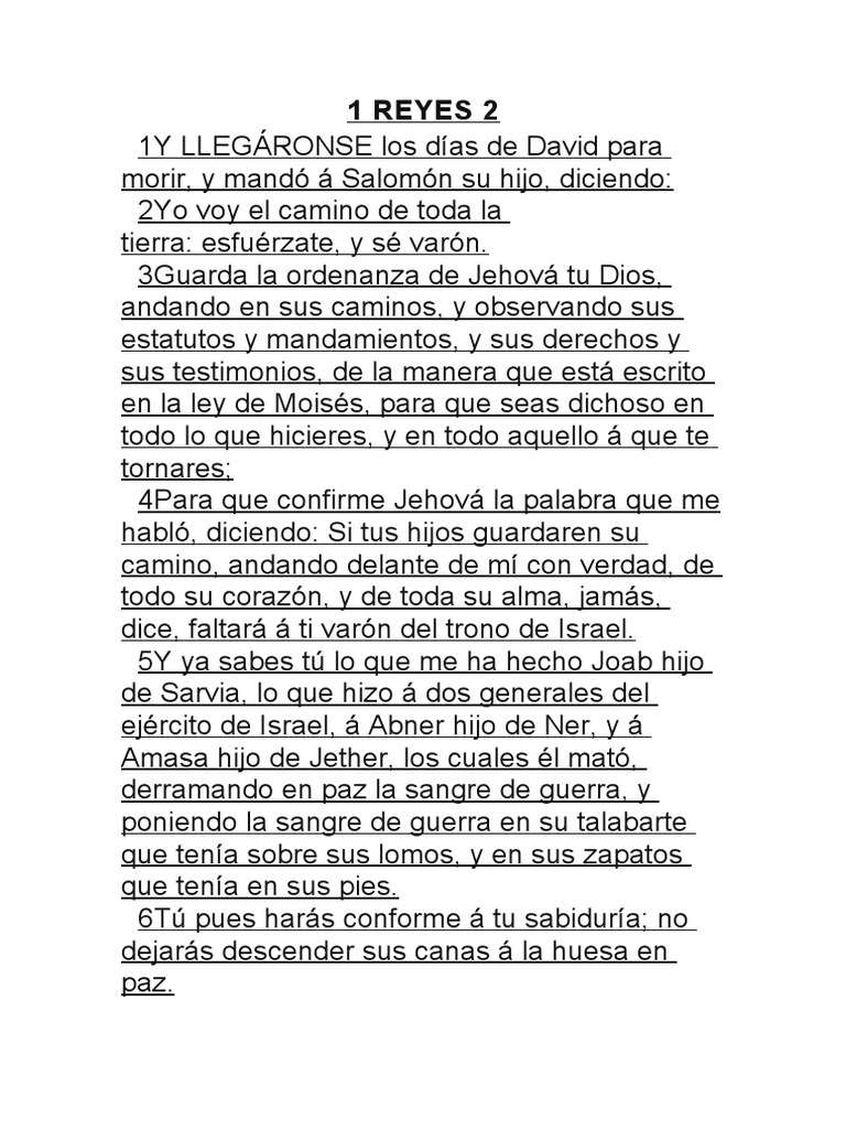 1 Reyes 2 | PDF | David | Solomons