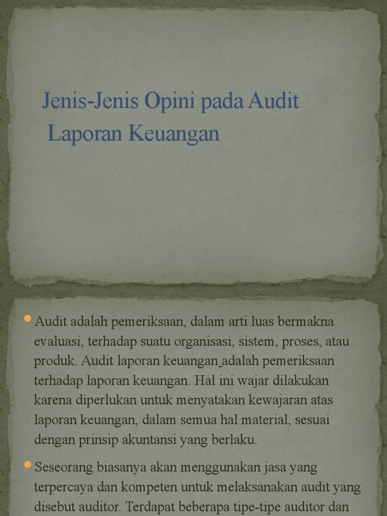 Pertemuan 4 - Jenis Opini Audit | PDF